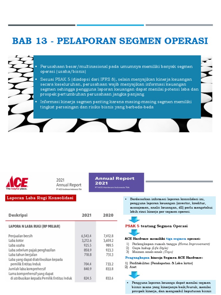 Laporan Segmen Operasi dan PSAK 5 | PDF | Bisnis | Pengelolaan Keuangan ...