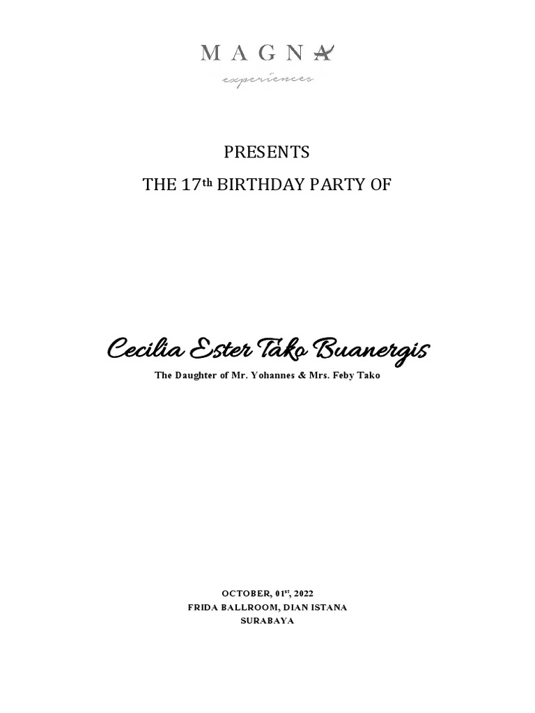 Rundown Cilli's Birthday 1.0 | PDF