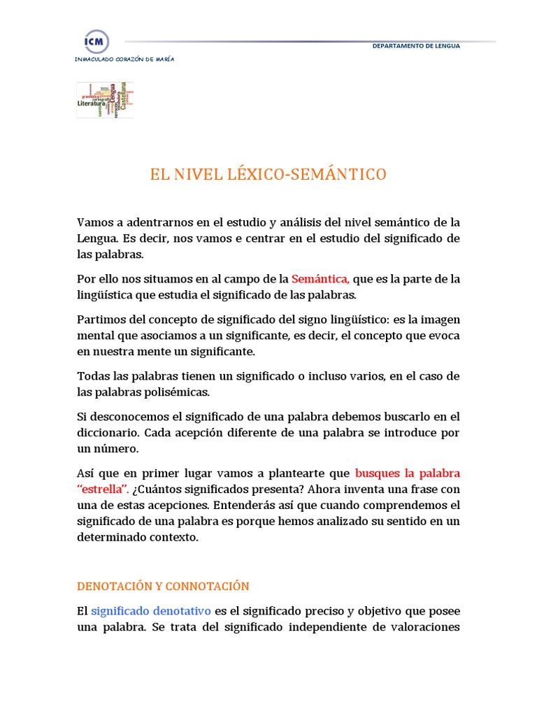 El Nivel Léxico | PDF | Palabra | Diccionario
