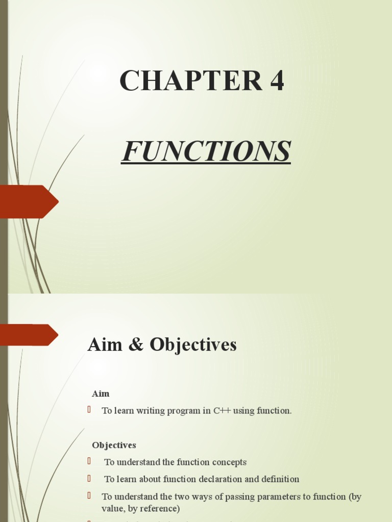 Chapter 4 - FUNCTION | PDF | Subroutine | C++