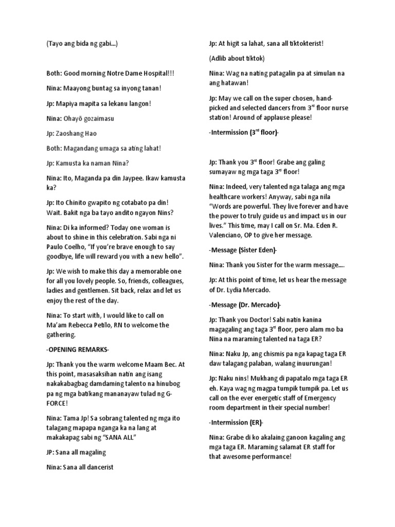 Hospital Script | PDF