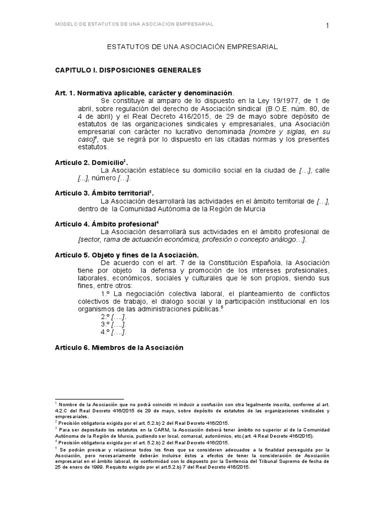 94807-Modelo Estatutos Asociación Empresarial | PDF | Contabilidad ...
