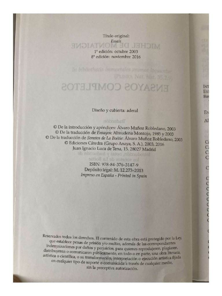 De La Experiencia (Michel de Montaigne) | PDF