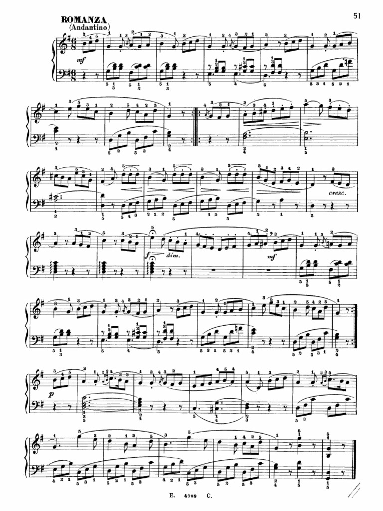 Beethoven - Romanza (De La Sonatina en Sol Mayor) | PDF