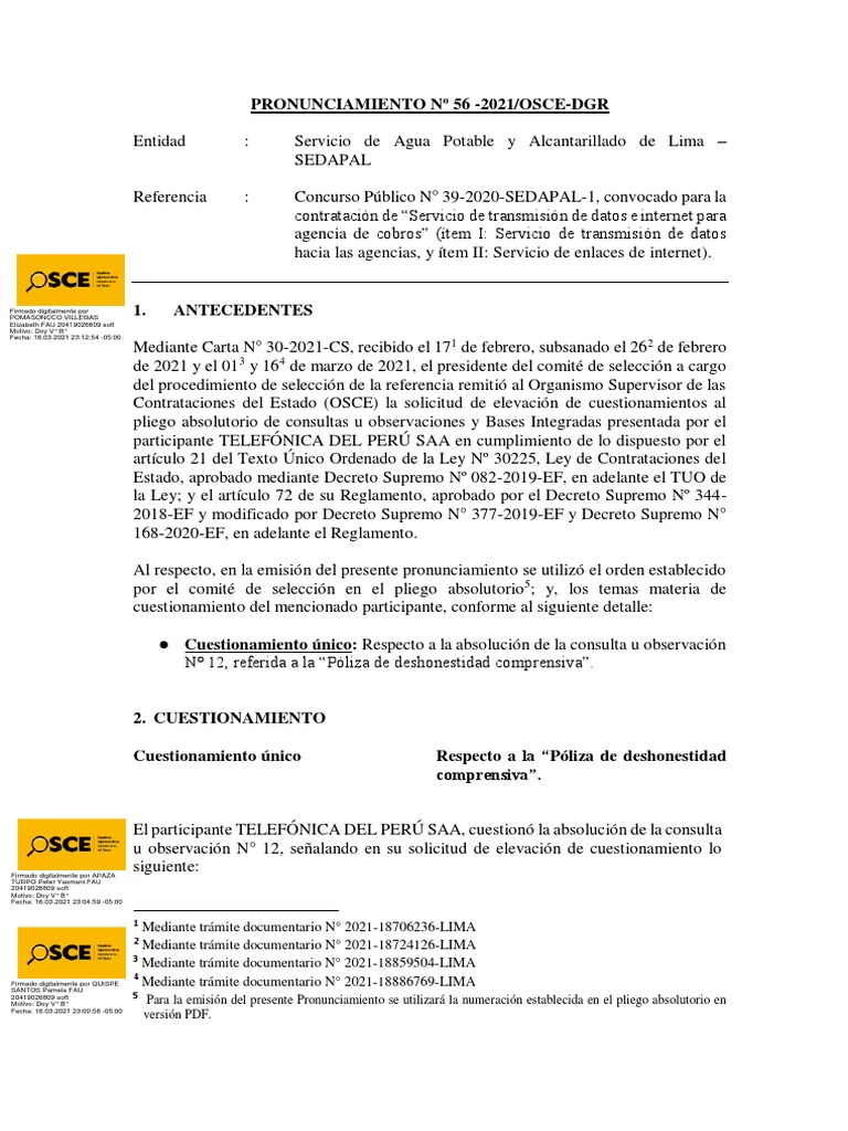Pron 56-2021-DGR-OSCE - SEDAPAL - CP 39-2020 - Serv. de Mantenimiento ...