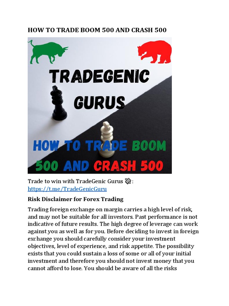 How To Trade Boom 500 and Crash 500 | PDF | Risk | Moving Average