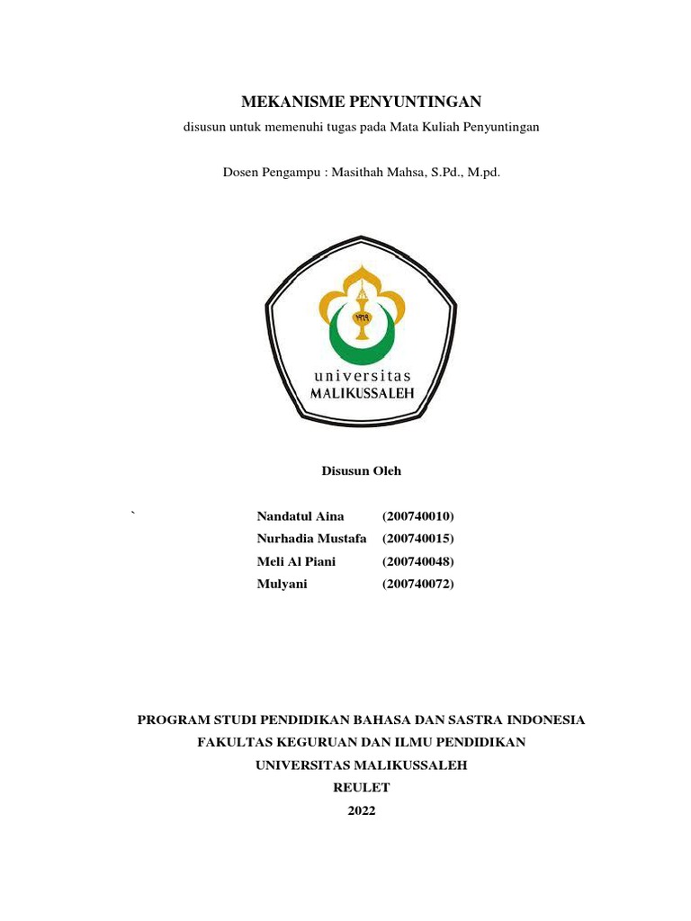 PDF Makalah Penyuntingan KLP 5 | PDF