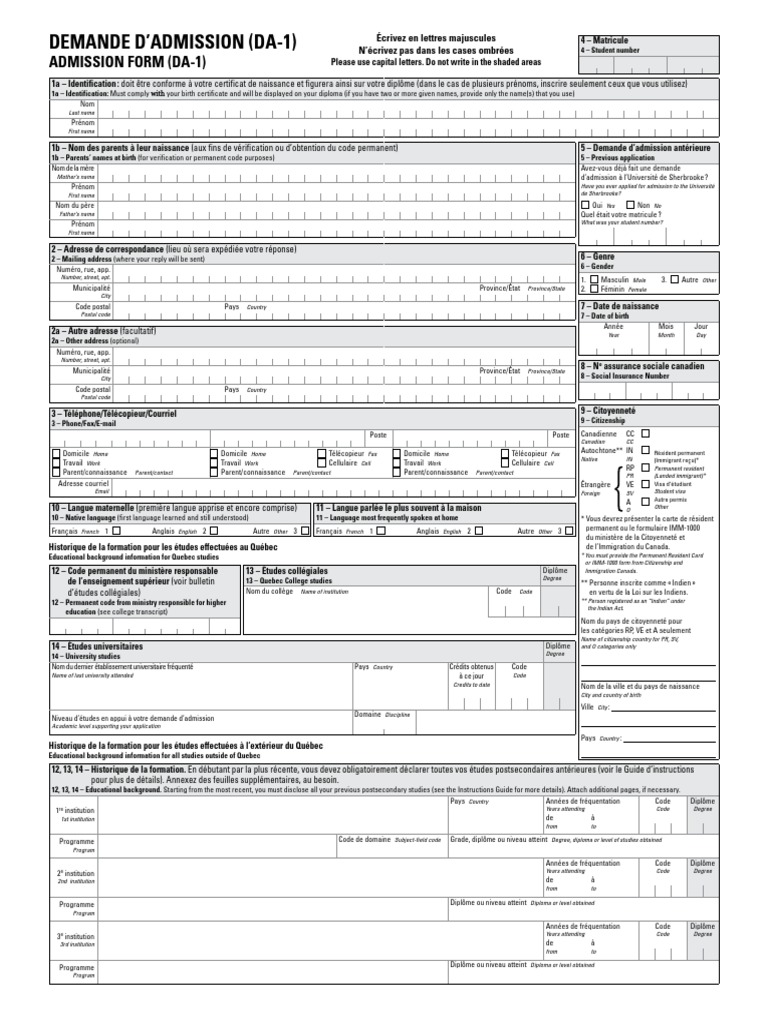 Formulaire DA1 MAJ2022 | PDF
