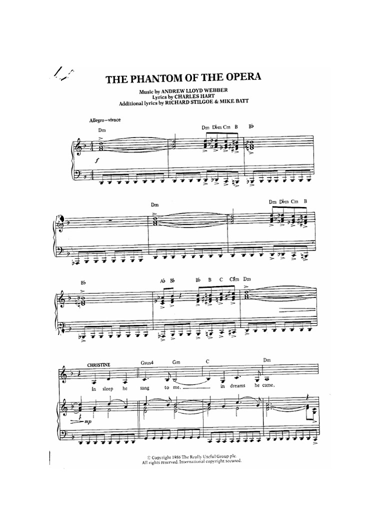 Andrew Lloyd Webber-Phantom of The opera-SheetMusicGiant | PDF