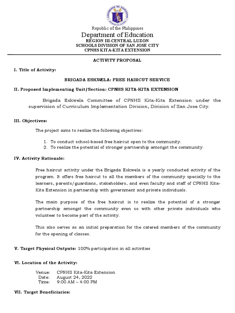 Activity Proposal - Act 15 - Brigada Pagbasa Lakbay Basa - Kkhs - 2022 ...