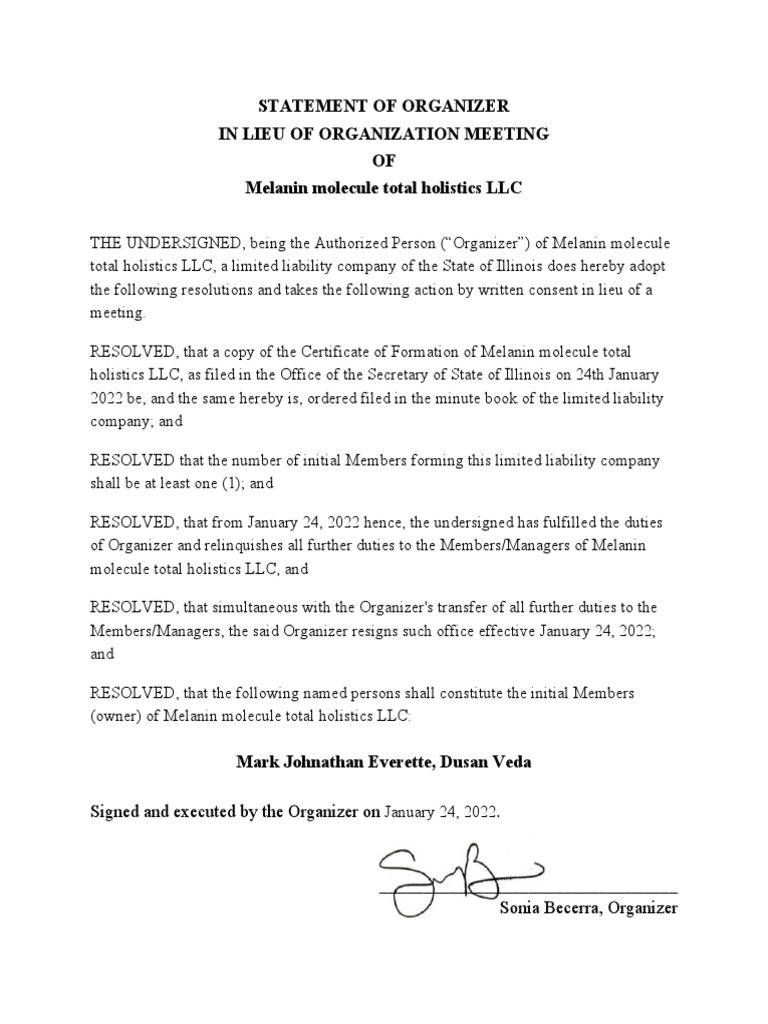 Statement of Organizer | PDF