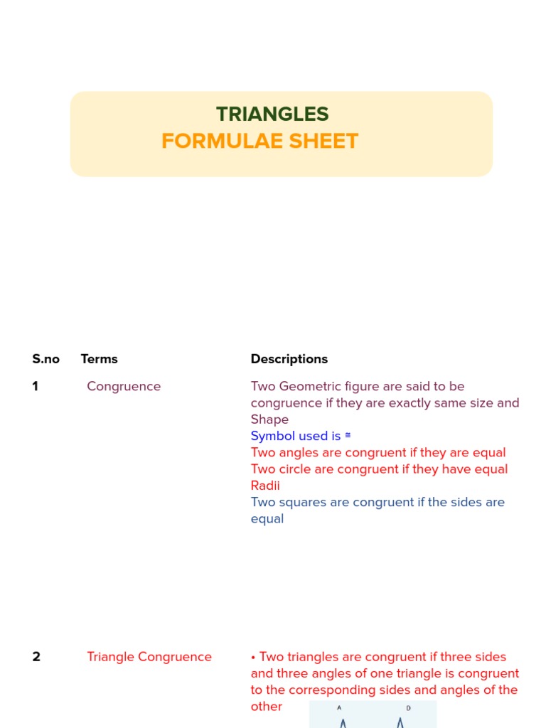 Triangles in One Shot - Class X | PDF | Triangle | Elementary Geometry