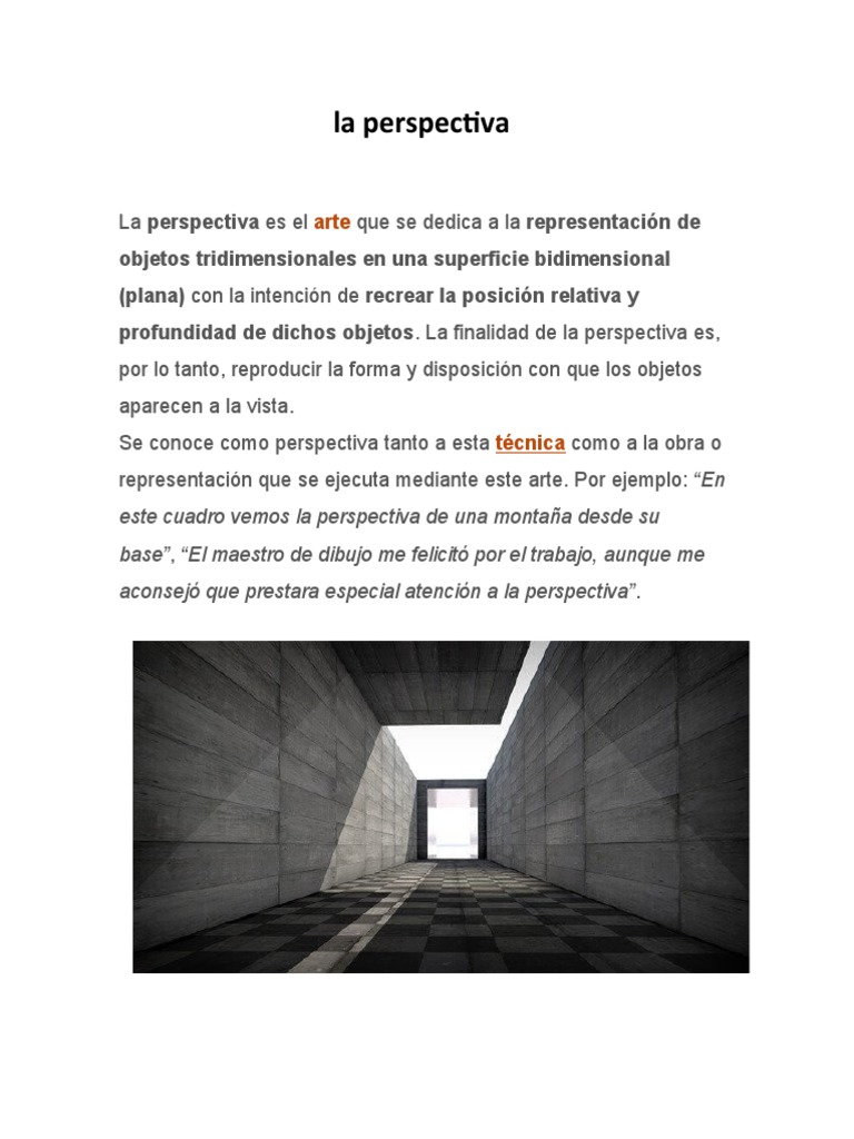 La Perspectiva | PDF | Perspectiva (Gráfica) | Geometria clasica