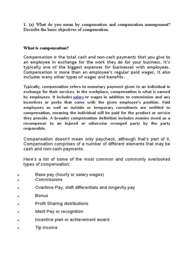 Compensation Management-1 | PDF | Compensation And Benefits | Employment
