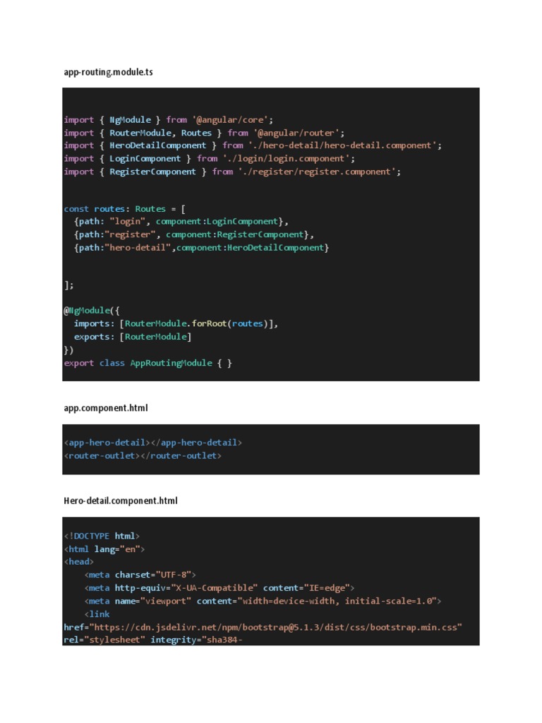 App-Routing - Module.ts: Import From Import From Import From Import ...
