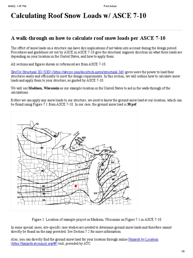 Print Article (Skyciv Snow Load ASCE 7-10) | PDF | Roof | Snow