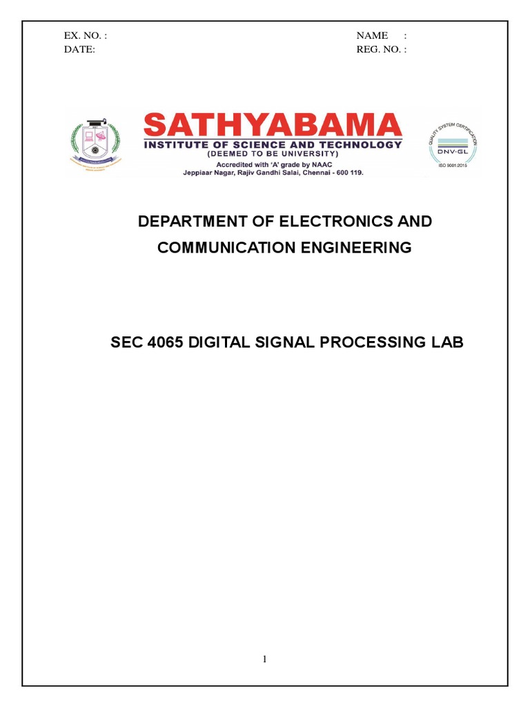 DSP Lab Manual 22.1.2021 | PDF | Central Processing Unit | Filter (Signal Processing)