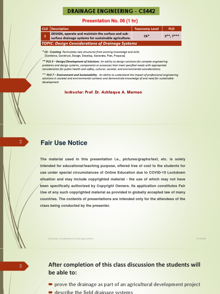 DE06-Design Considerations of Drainage Systems | PDF | Home & Garden | Technology & Engineering