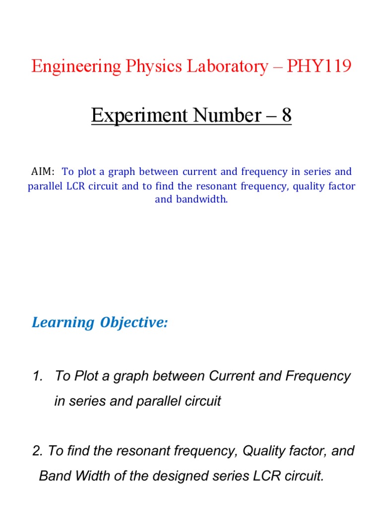LCR For Students | PDF | Electrical Network | Resonance