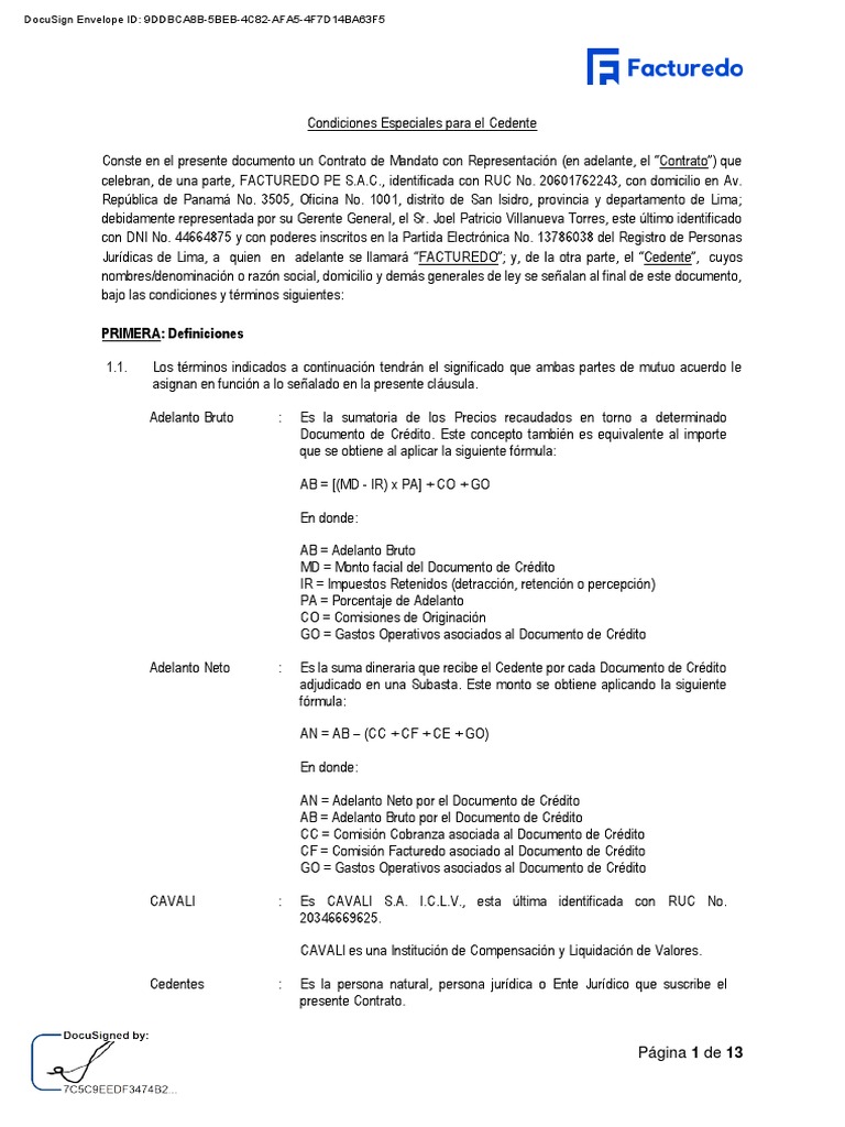Aplicar DocuSign A Condiciones Especiales AP | PDF | Pagos | Crédito