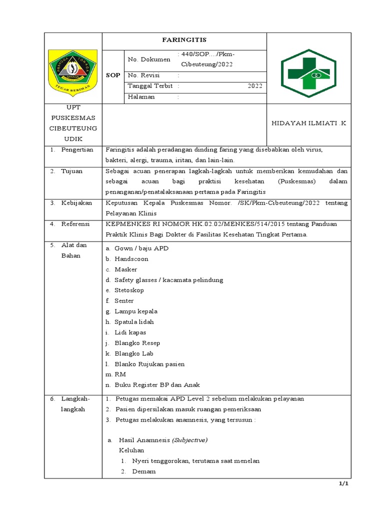 Sop Faringitis | PDF | Sains & Matematika