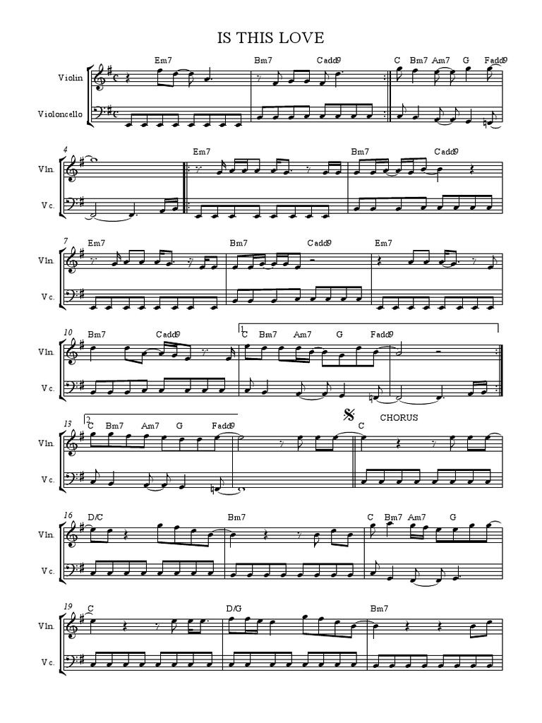 Is This Love Violino e Cello | PDF | Baroque Music | Musical Instruments