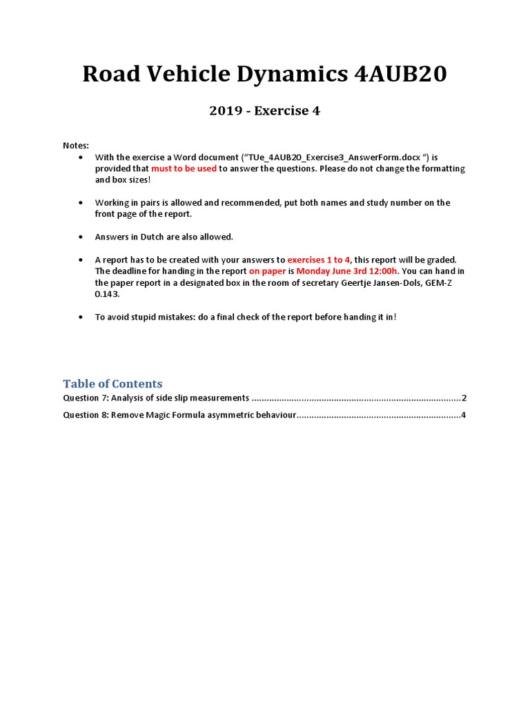 TUe 4AUB20 Exercise4 | PDF | Angle | Function (Mathematics)