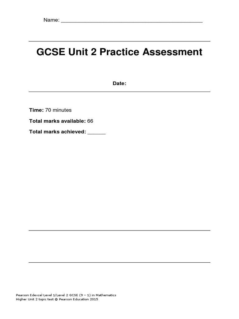 Gcse Unit 2 Practice Assessment | PDF | Sequence | Mathematical Objects