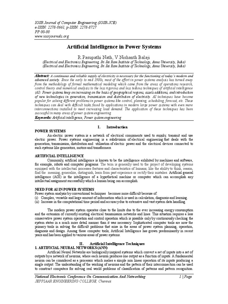 AI in Power System Report | PDF | Genetic Algorithm | Artificial Intelligence