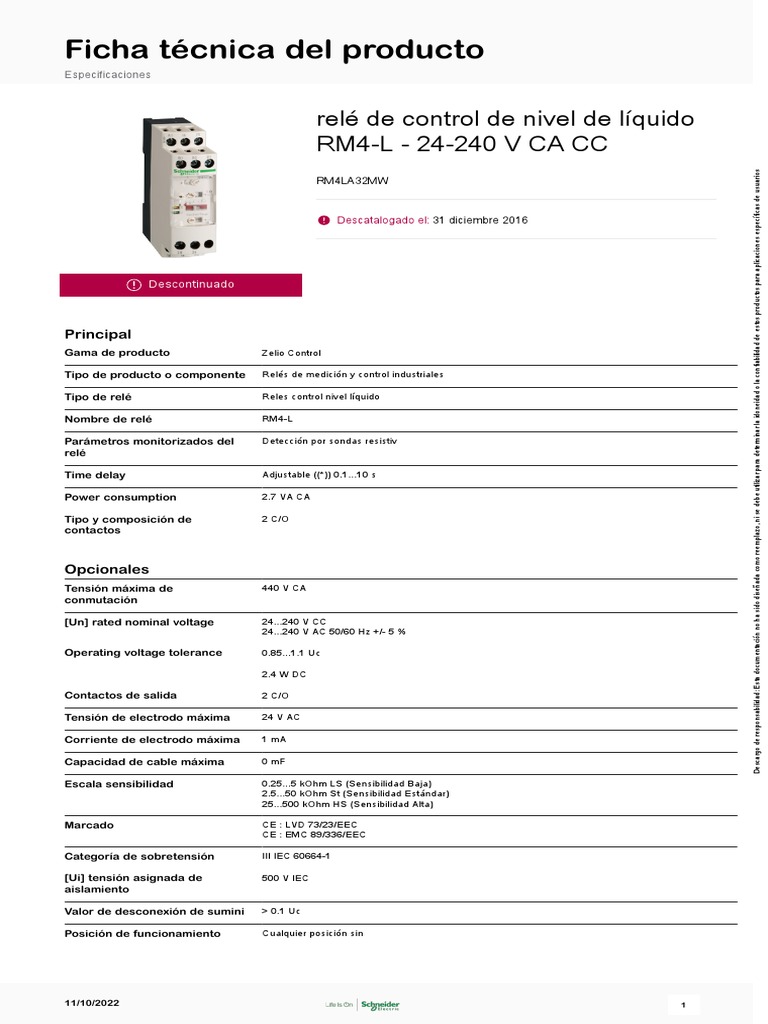 Zelio Control - RM4LA32MW | PDF | Relé | Electricidad