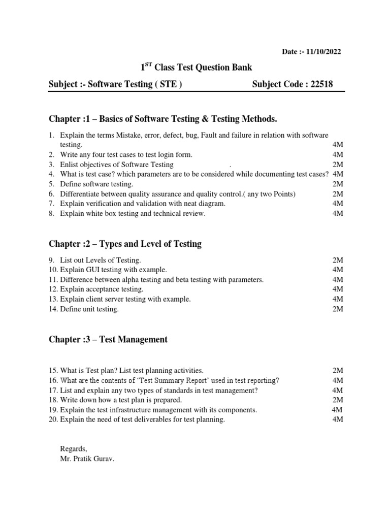 STE (22518) - 1st Class Test Question Bank | PDF | Computers