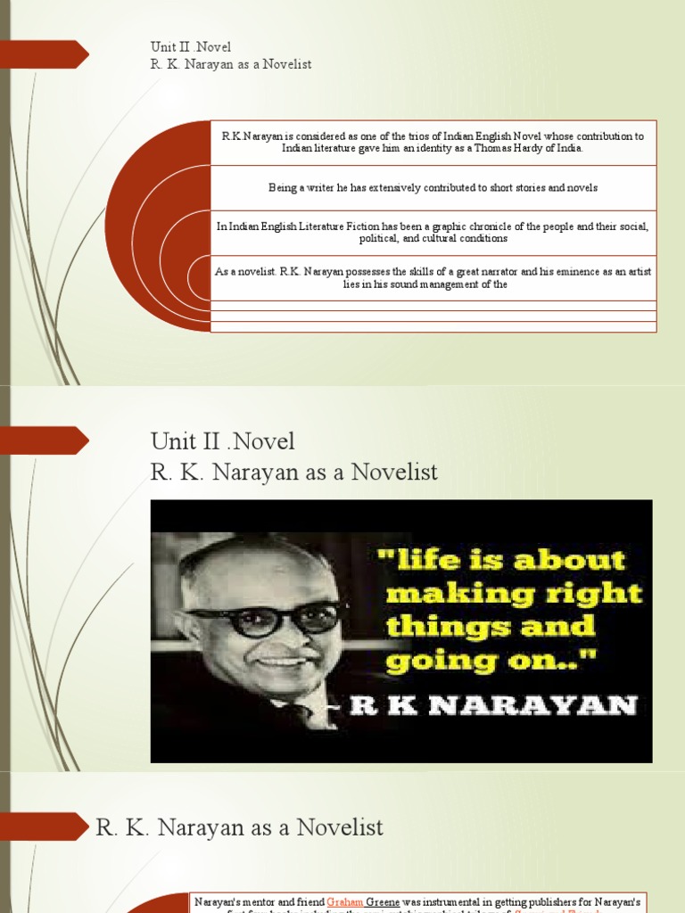 R.K.Narayan As A Novelist | PDF | English Language Literature | Novels