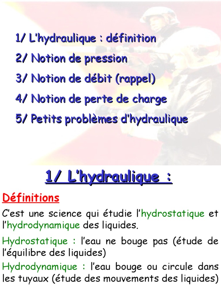 Cours Hydrauliques | PDF | Pression | Pression atmosphérique