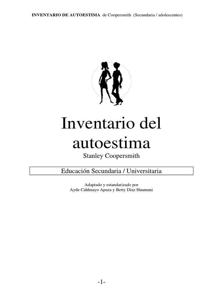 Manual de Coopersmith para Secundaria | PDF | Autoestima | Adolescencia