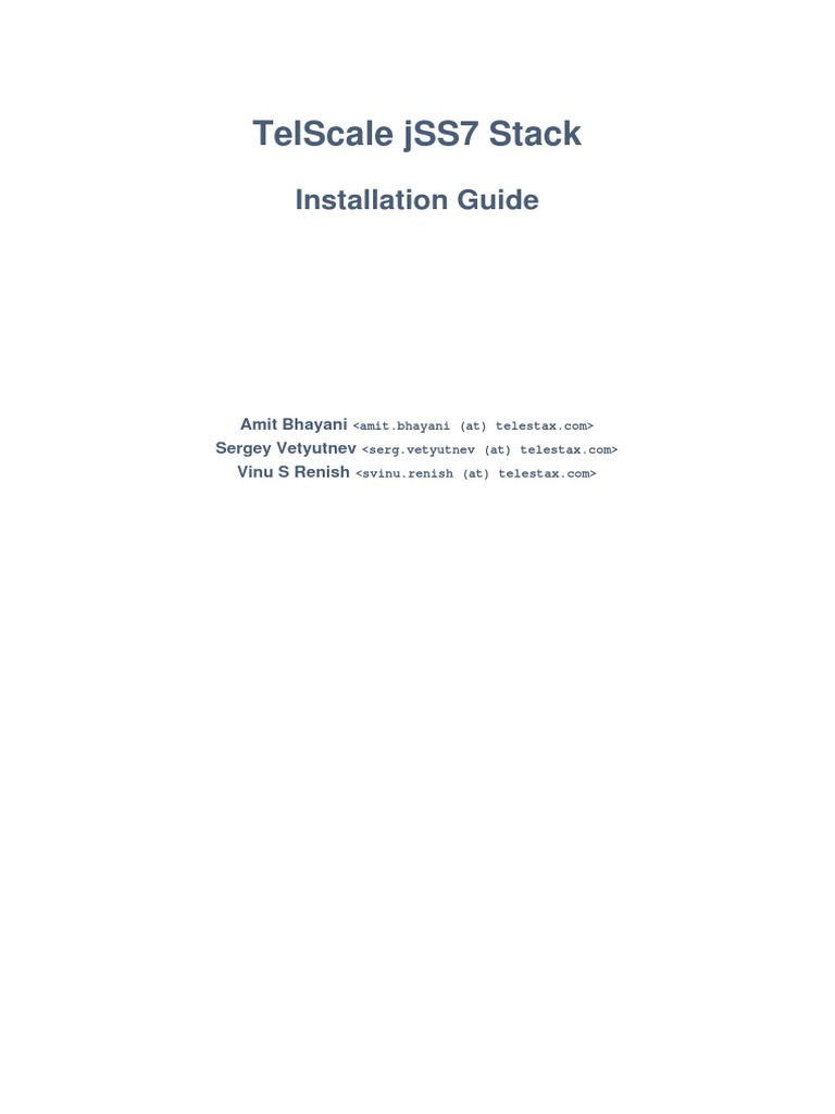 TelScale SS7Stack Installation Guide | PDF | Java (Software Platform) | Java Virtual Machine