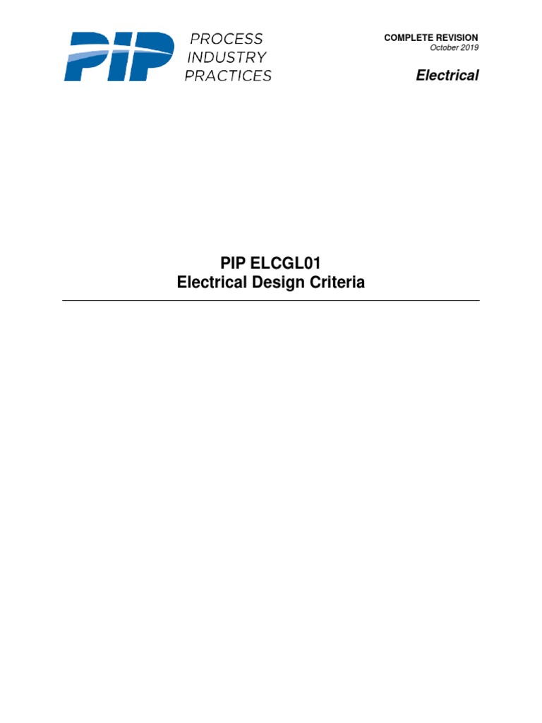 Pip Elcgl01 Electrical Design Criteria | PDF | Electric Power ...