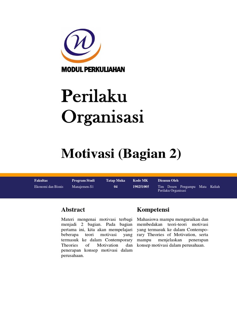 Modul - Pertemuan 4 - Motivasi Bagian 2 | PDF