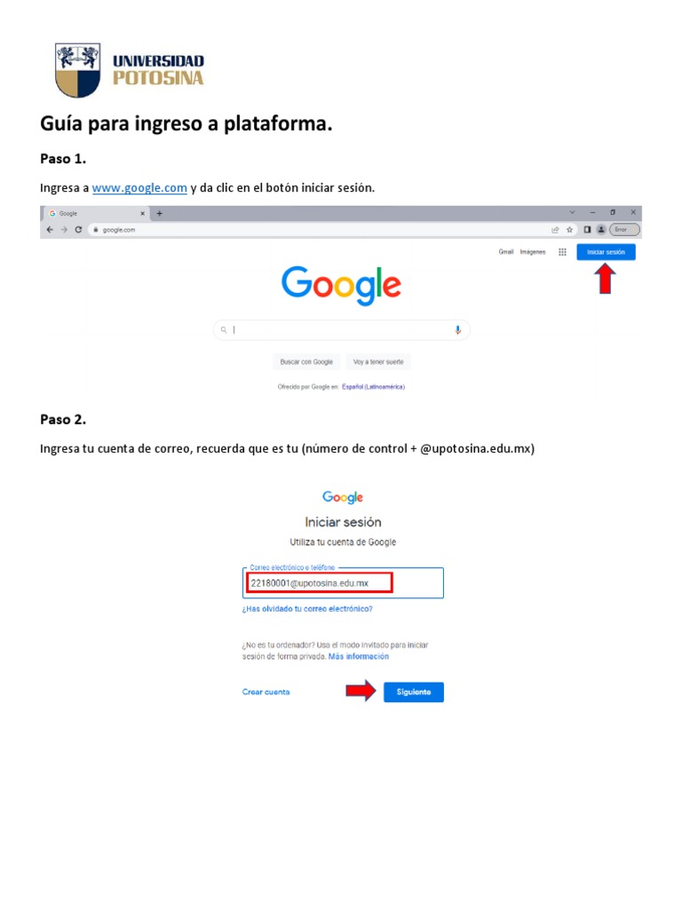 Guía para Ingreso A Plataforma | PDF