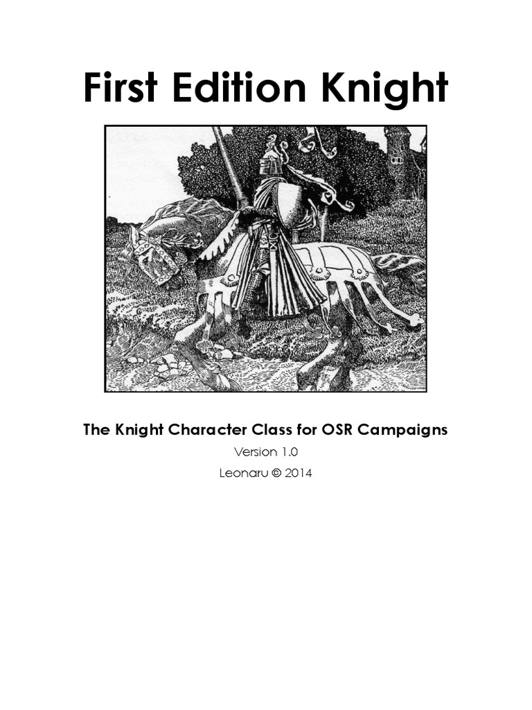 OSRIC Class - First Edition Knight | PDF | Knight | License