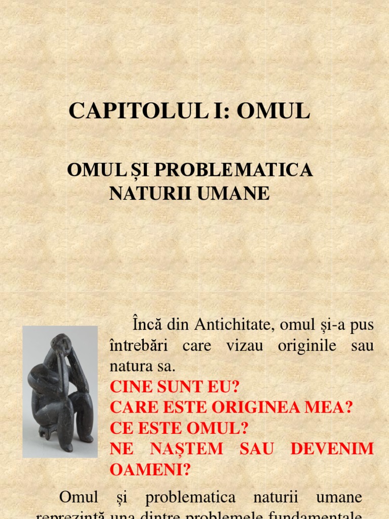 1.1. Omul Si Problemtica Naturii Umane | PDF