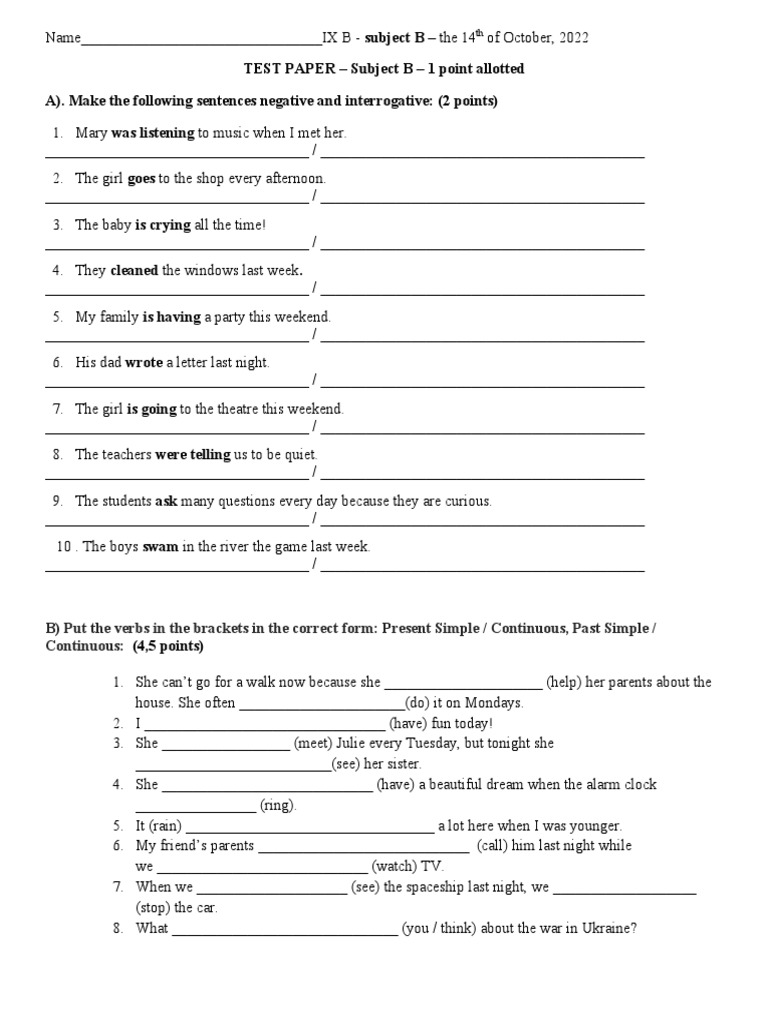 Test Cls.9 Filo Pres S&C, Past S&C Rand B | PDF