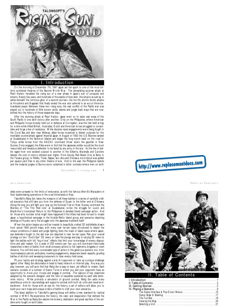 Rising Sun - Gold - Manual - PC | PDF | Menu (Computing) | Military