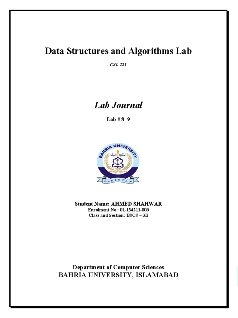 Dsa Lab 08 09 Pdf Computing Software Development 