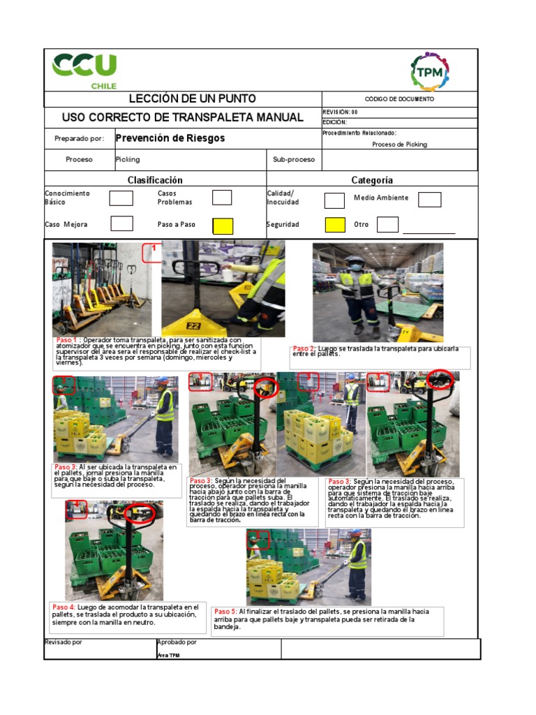 Lup Uso de Transpaleta Manual | PDF