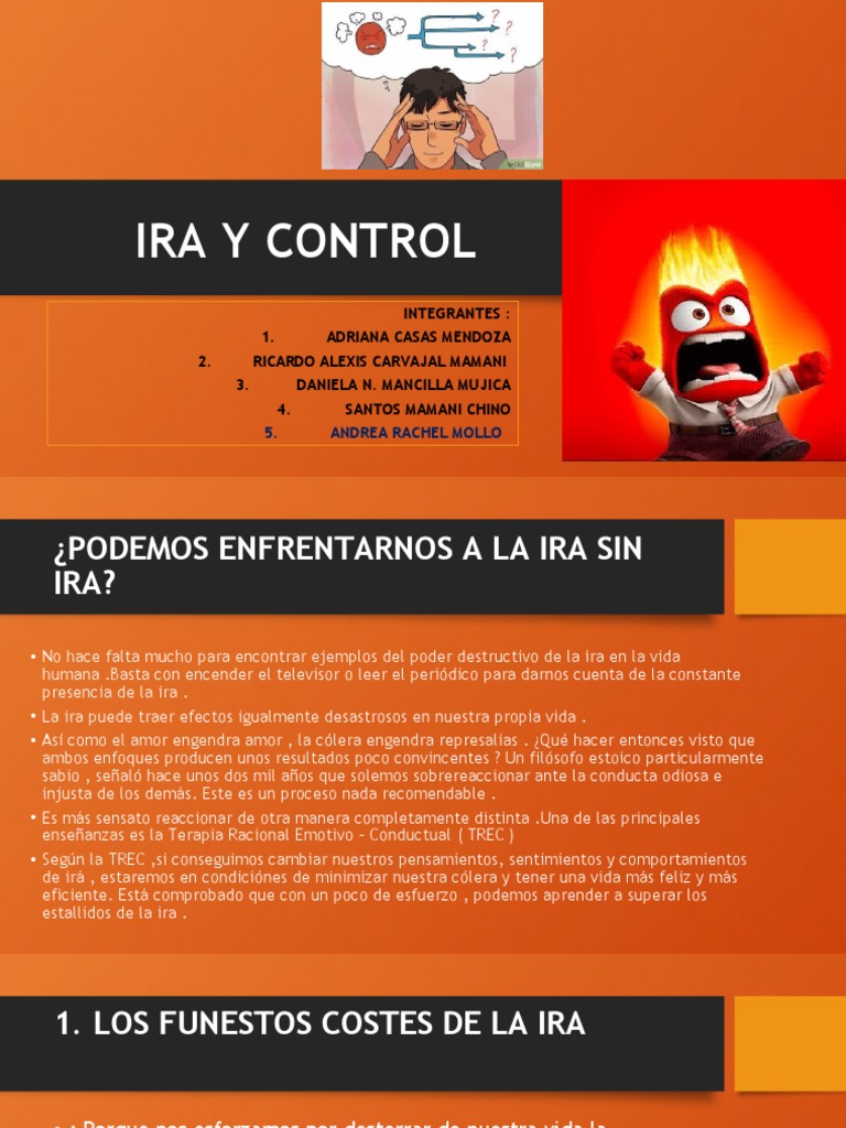 Control de la Ira y sus Consecuencias | PDF | Ira | Terapia racional de ...