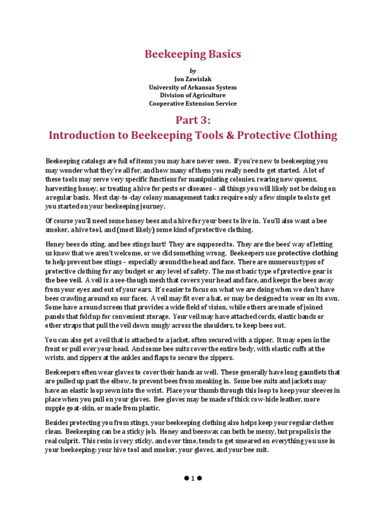 Basic Beekeeping - 3 - Beekeeping Tools | PDF | Beekeeping | Beehive