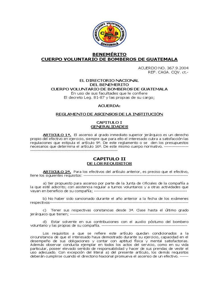 Reglamento de Ascensos CVB | PDF | Finanzas y dinero | Tecnología