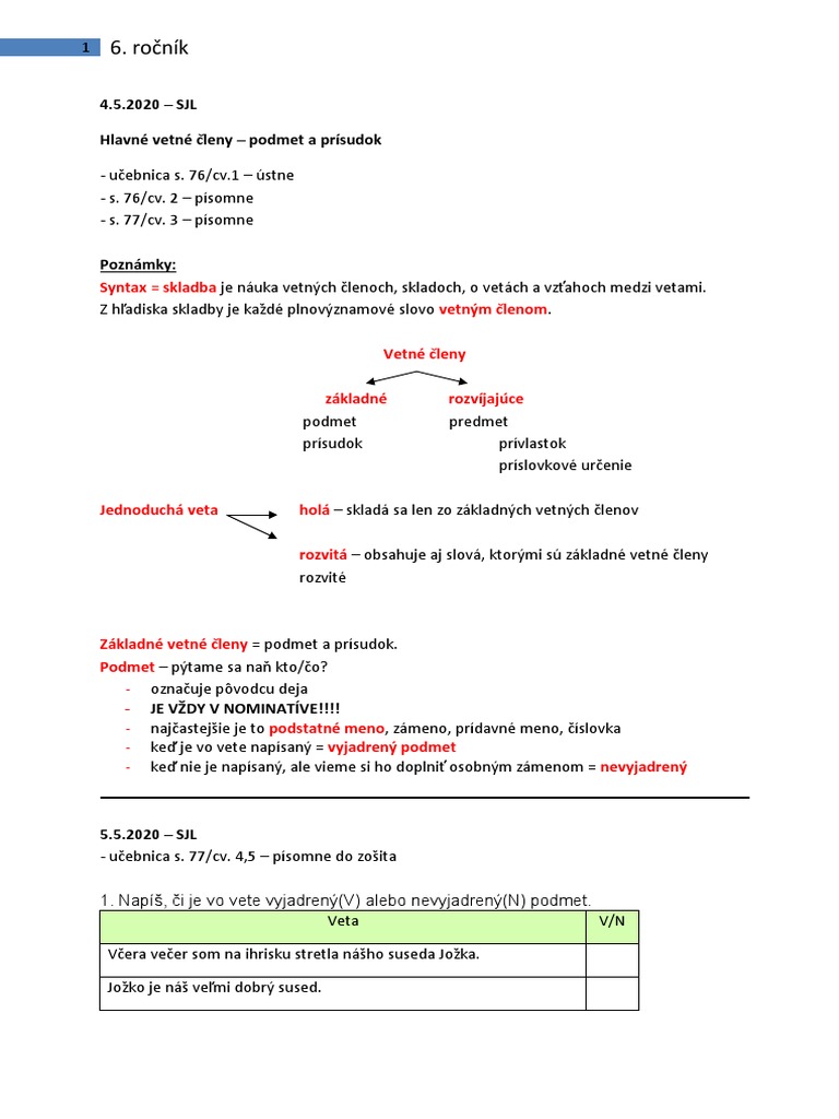 Rocnik SJL - MaJ | PDF
