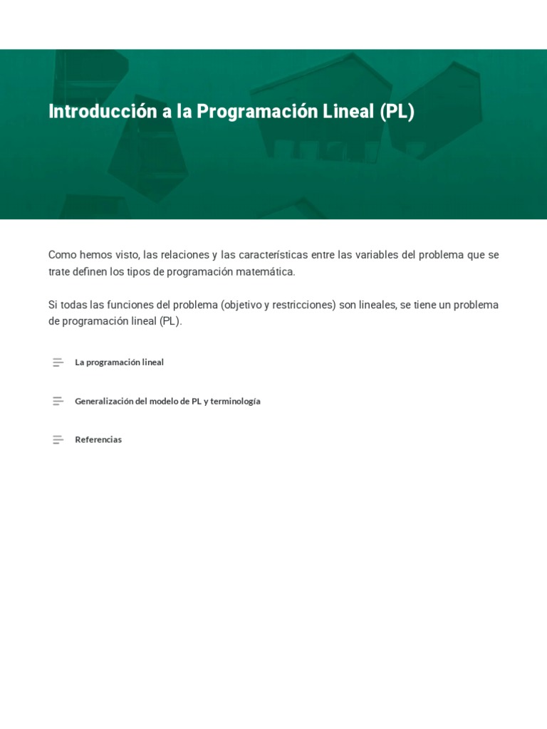 Introduccion A La Programacion Lineal PL | PDF | Programación lineal ...