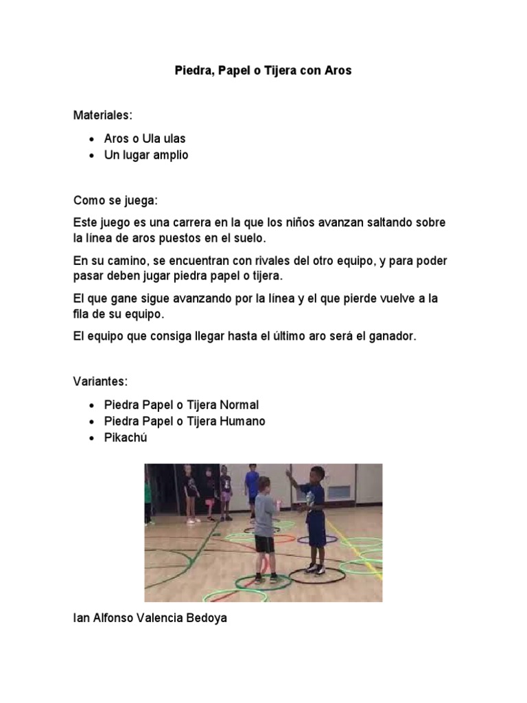 Piedra Papel o Tijera Con Aros | PDF